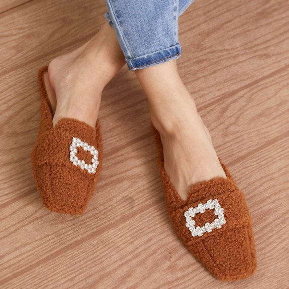 Weeboo | Shoes | Weeboo Melting Hearts Faux Fur Mules | Poshmark